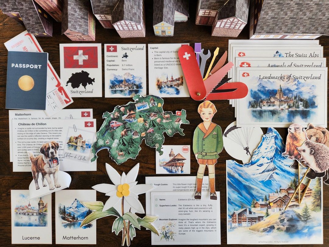 Switzerland Unit Study: Swiss Alps Printable Pack - Etsy