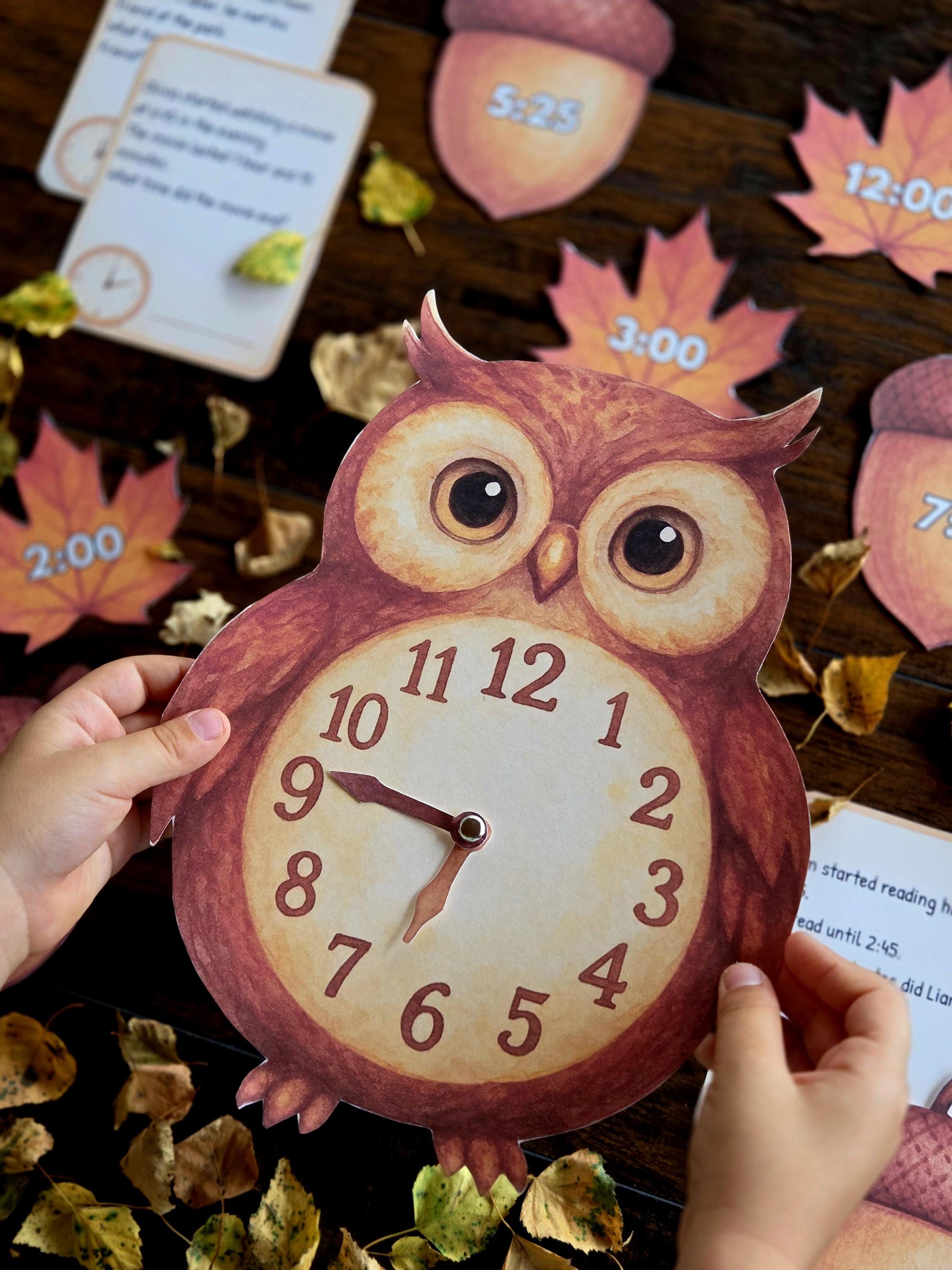 Autumn Telling Time Activity Pack: Printable Clock, Worksheets, Word ...