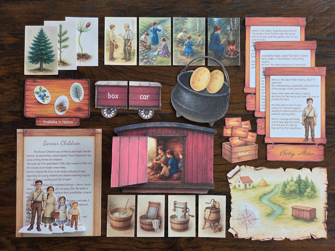 Boxcar Children Printable Book Study: Comprehension, STEM, Crafts ...