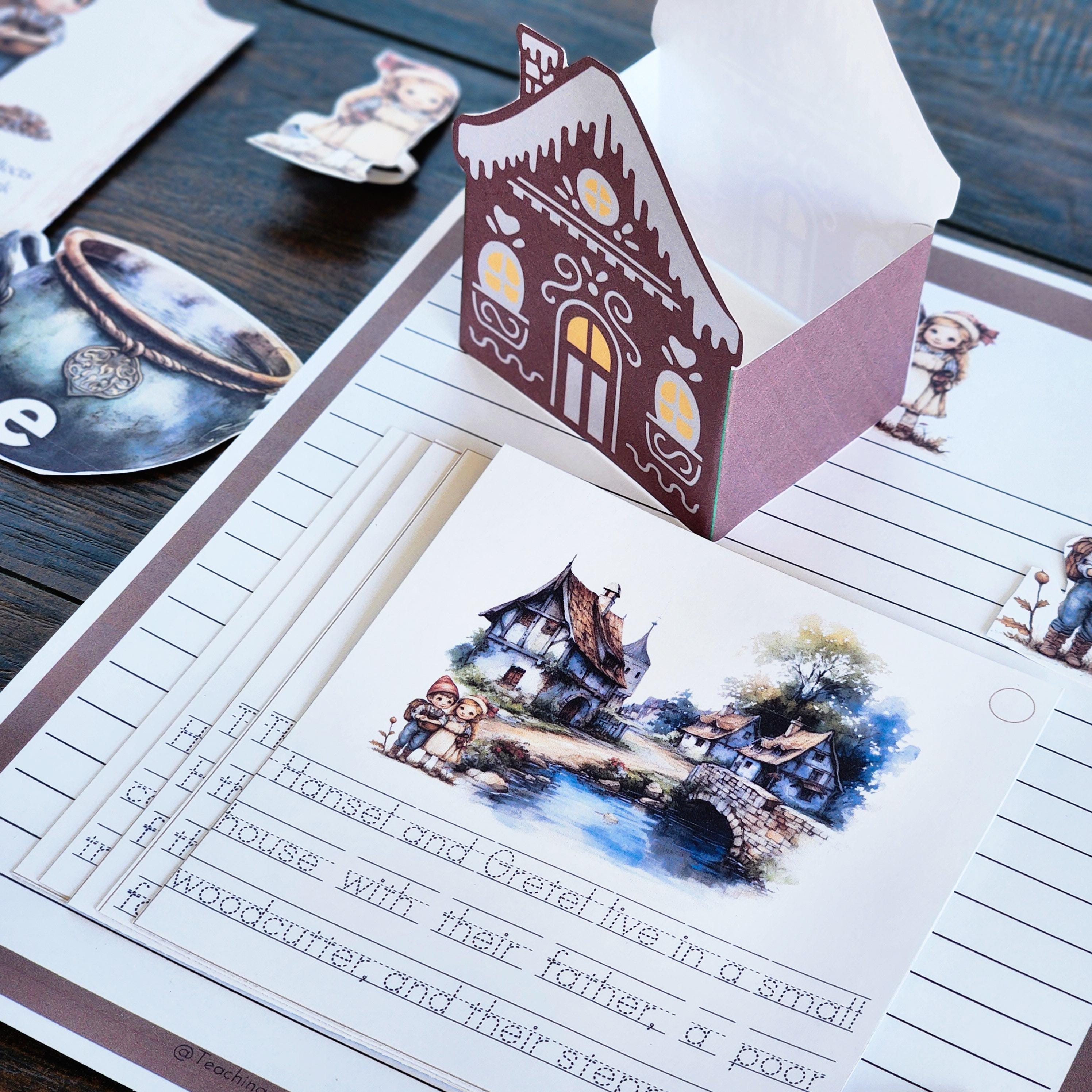Hansel & Gretel Activity Pack: Finger Puppets, Gingerbread House ...