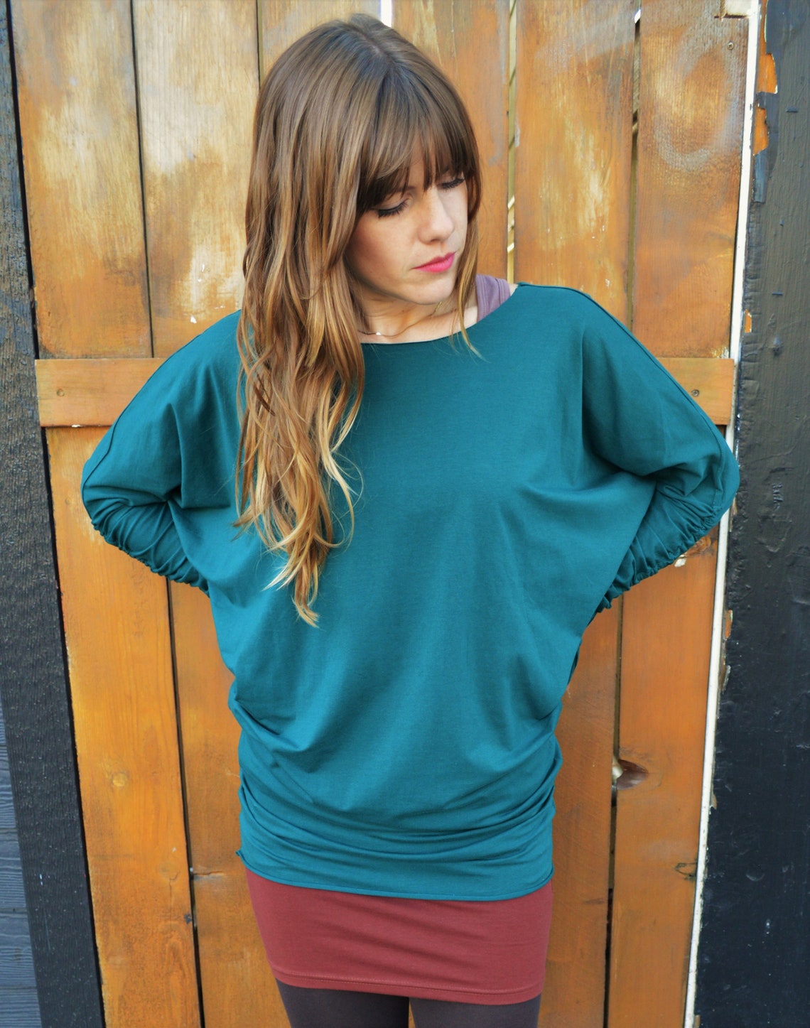 Circle Long Sleeve Top - New Spring Colors! - Ruched Sleeve Top ...