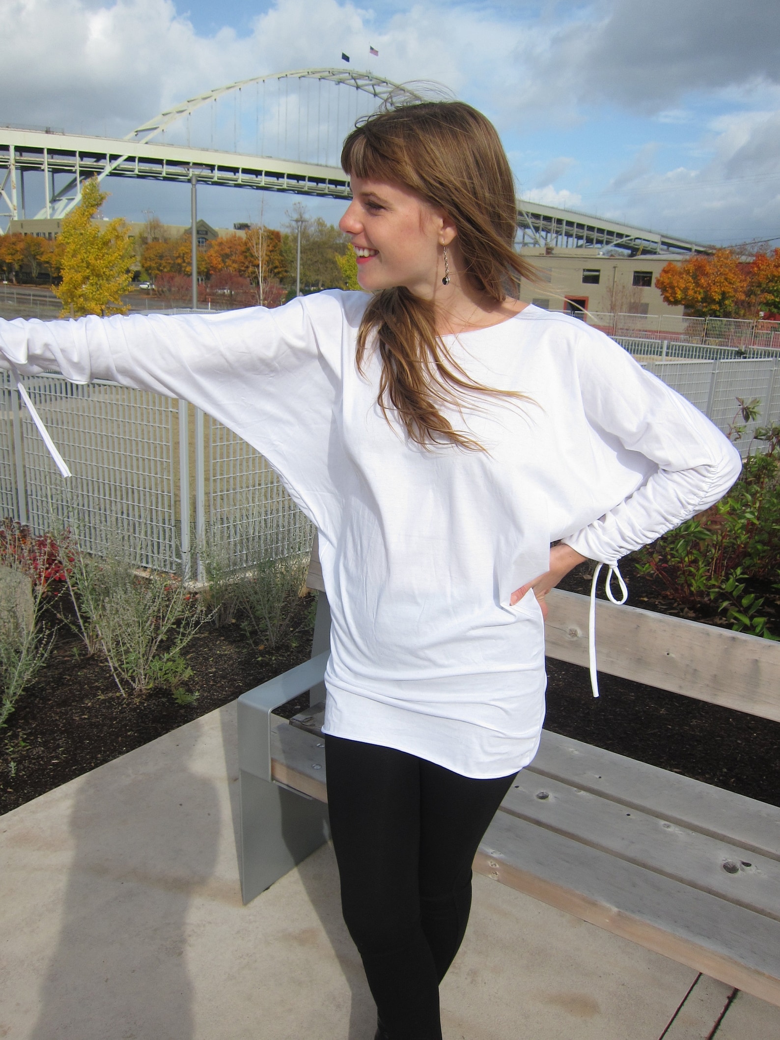 Circle Long Sleeve Top - New Spring Colors! - Ruched Sleeve Top ...