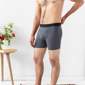 Organic Cotton Boxer Briefs - Single Pair of Men’s Underwear - Natural ...