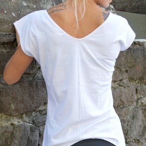 Organic Cotton V-tee With Front and Back V Neck - Plain Organic Cotton ...