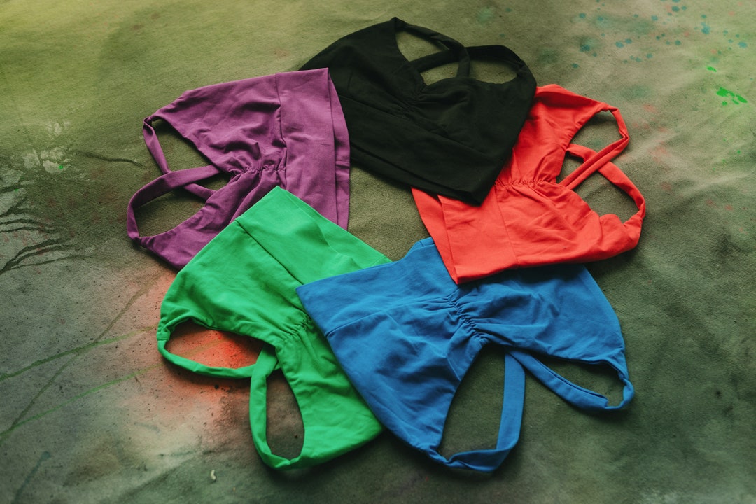 Neon Bralettes - Organic Cotton Vibrant Colors - Cross Back Bralette - Etsy