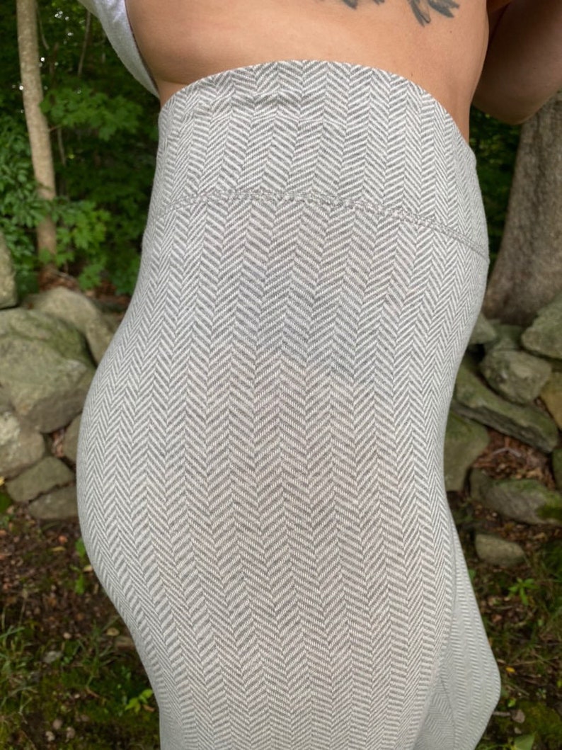 Organic Cotton Herringbone Leggings light color leggings | Etsy