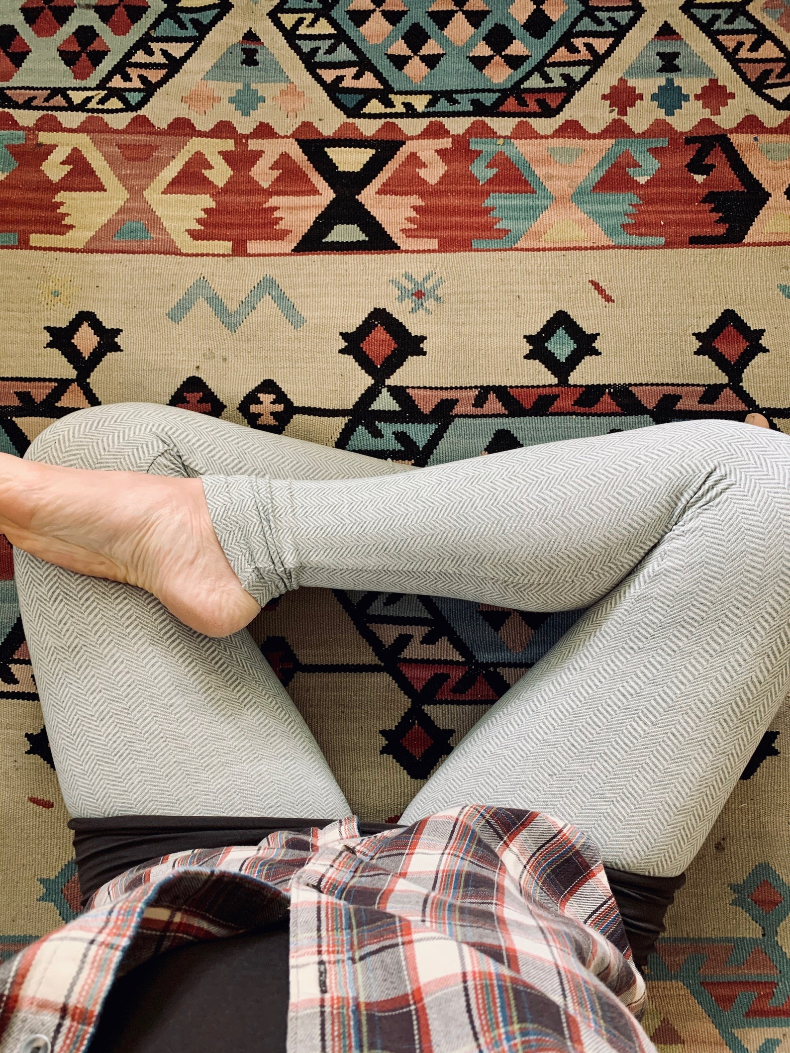 Organic Cotton Herringbone Leggings light color leggings | Etsy