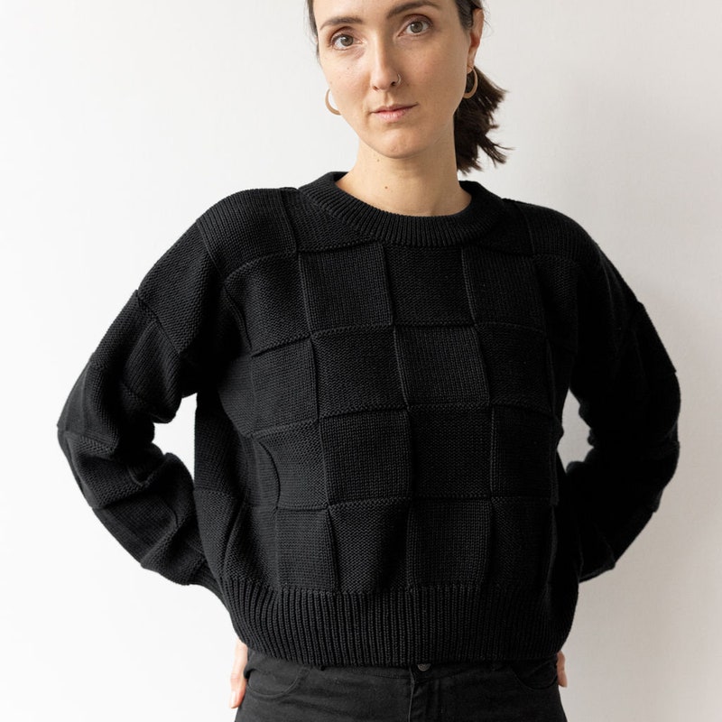 Checkerboard Sweater - Etsy