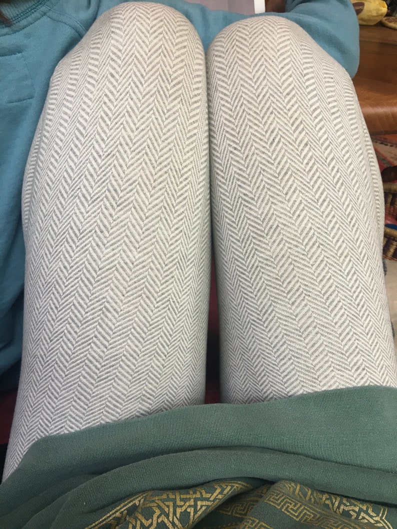 Organic Cotton Herringbone Leggings light color leggings | Etsy