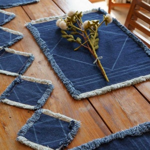Stonewashed Denim Tableware - Placemats and Coasters - Organic Cotton ...