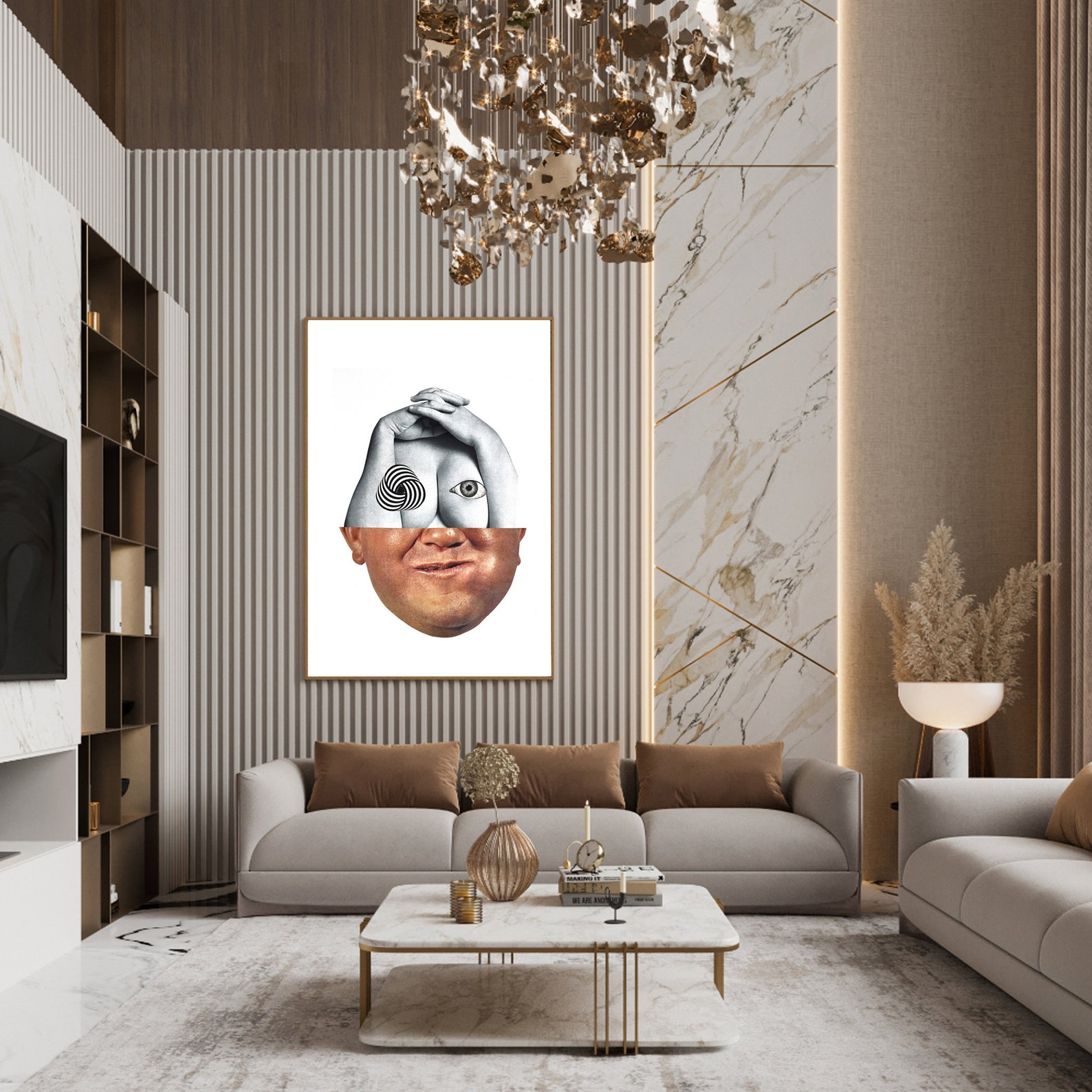 Greedy Paper Collage- Digital Print Paper Collage - Wall Decor - Home ...