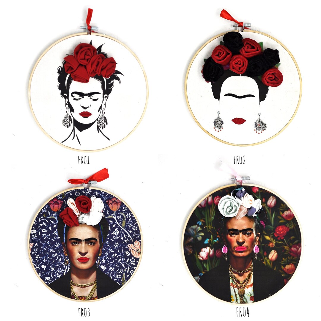 Frida Khalo Embroidery - Frida Khalo Portrait - Gift for Frida Khalo ...