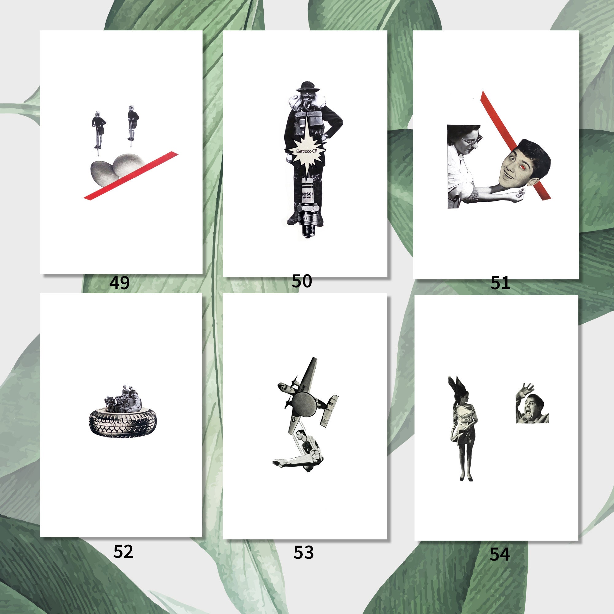 Postcard Set Greeting Card Funny Postcards Collage Postcard - Etsy UK