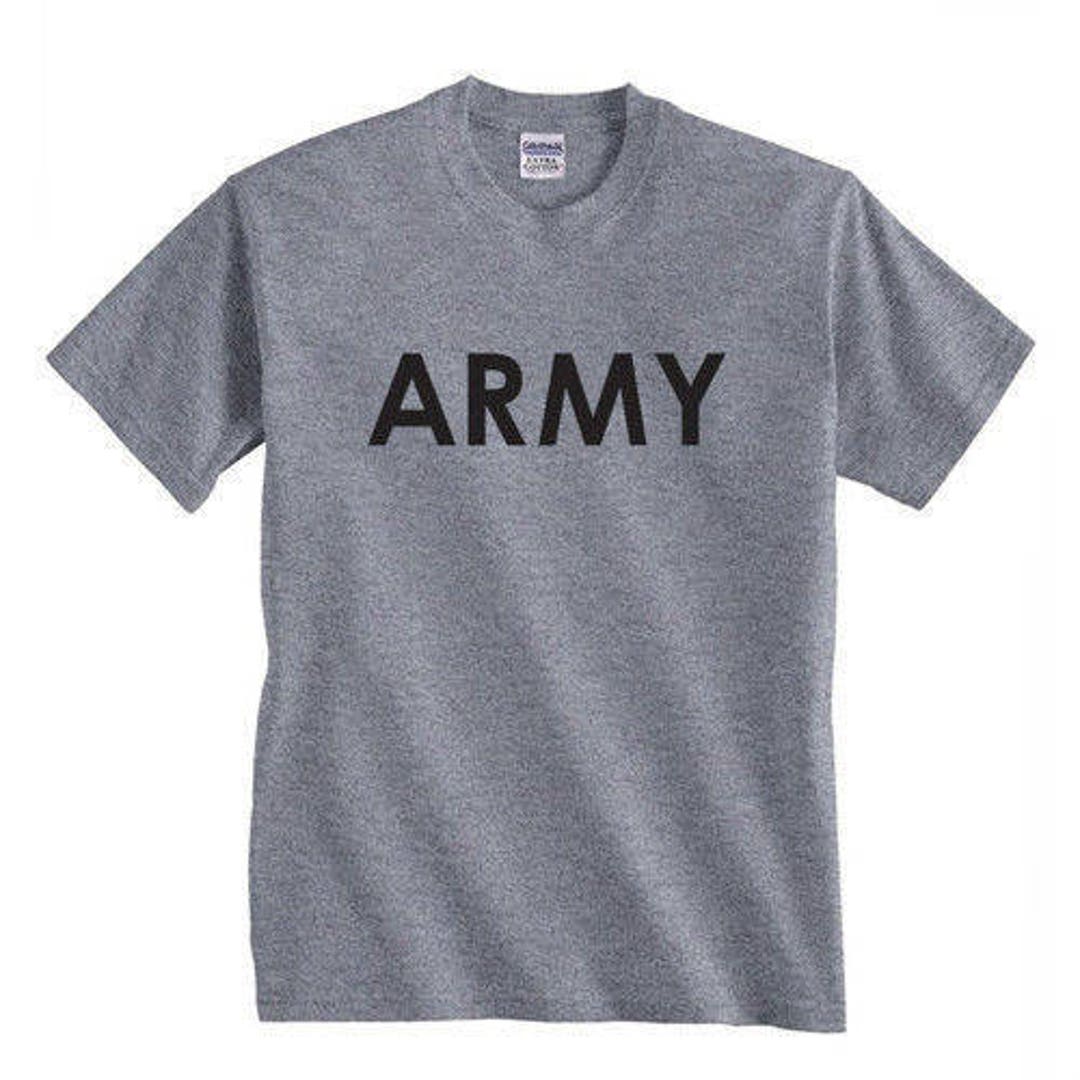 ARMY Pt United States US Physical Soldier Star Training Tee GREY T ...