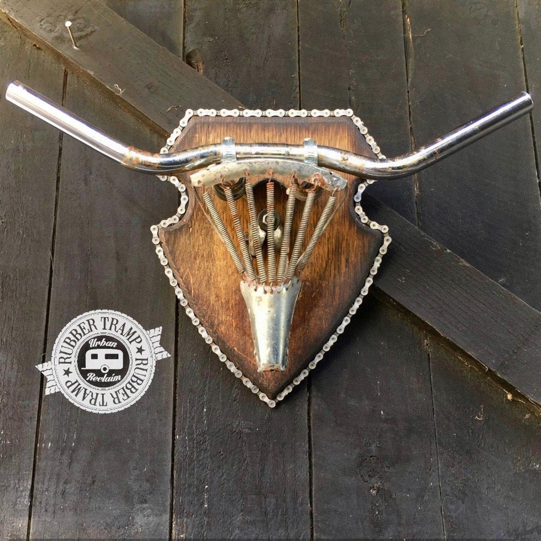 Made to Order - Vegan Taxidermy - Bicycle Longhorn Skull Trophy - Wall ...