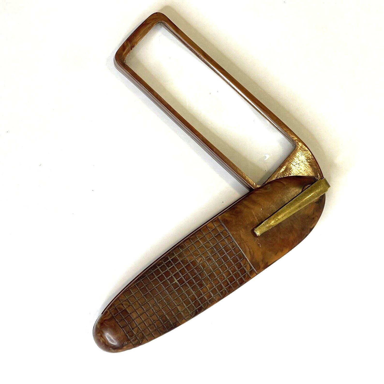 Vintage Edroy Fold Out Magnifying Glass Reader Pocket Clip Brown Usa ...