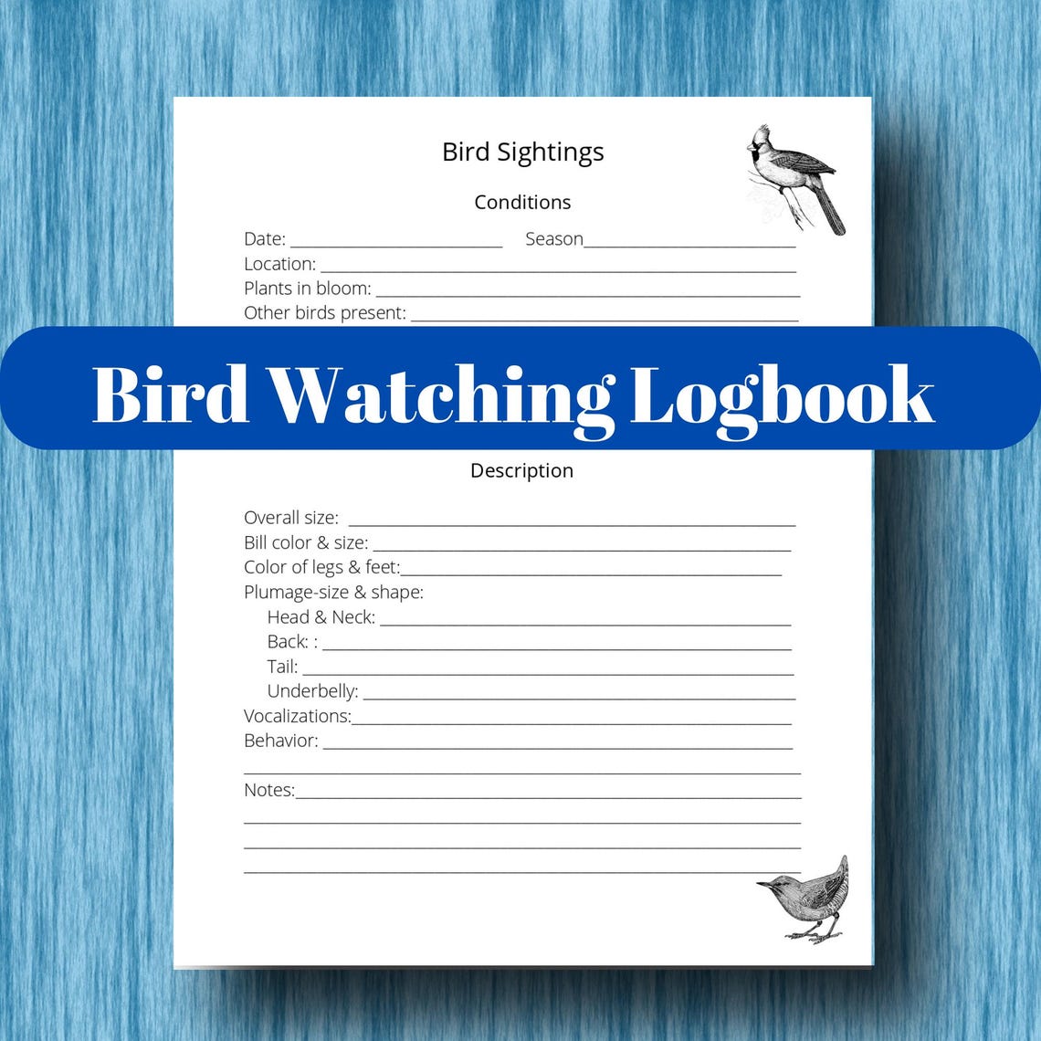 Kids Bird Watching Journal: Printable Sighting Log & Nature Activity ...