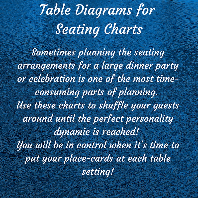 Printable Seating Chart Diagrams: Table Layouts for Weddings, Parties ...