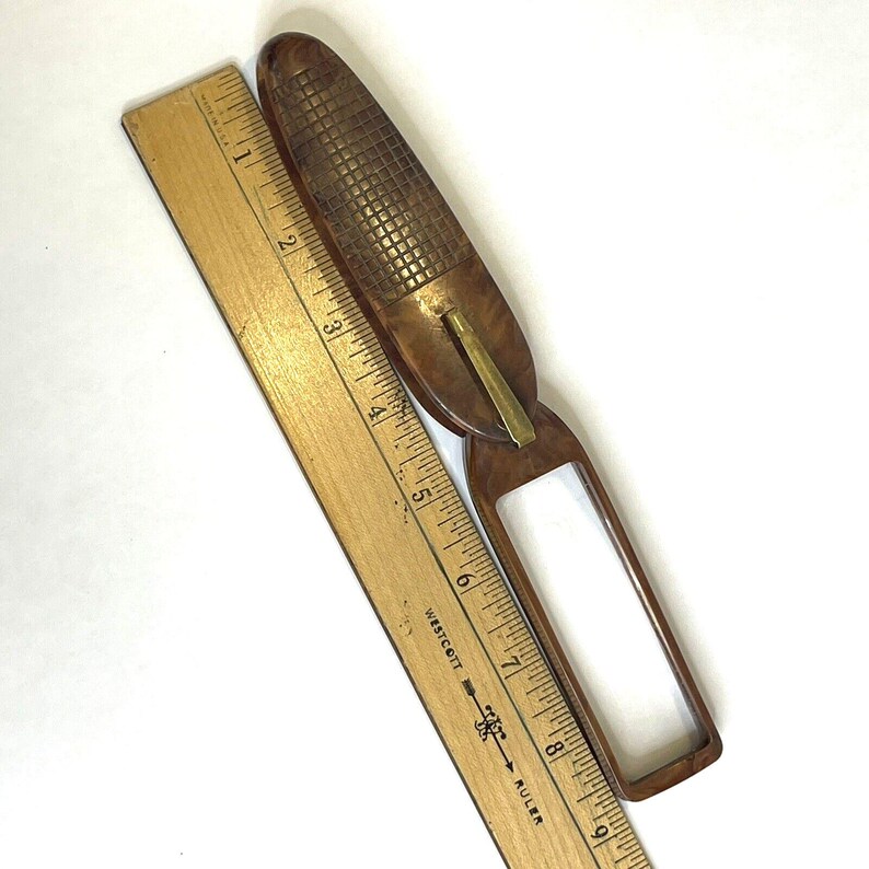 Vintage Edroy Fold Out Magnifying Glass Reader Pocket Clip Brown Usa ...