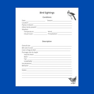 Kids Bird Watching Journal: Printable Sighting Log & Nature Activity ...
