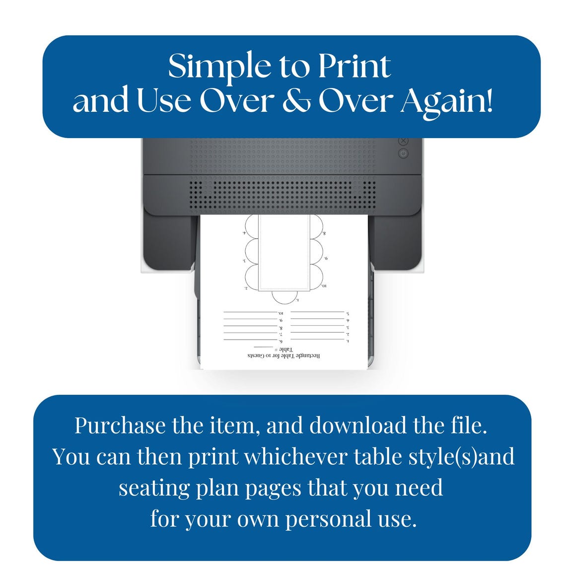 Printable Seating Chart Diagrams: Table Layouts for Weddings, Parties ...