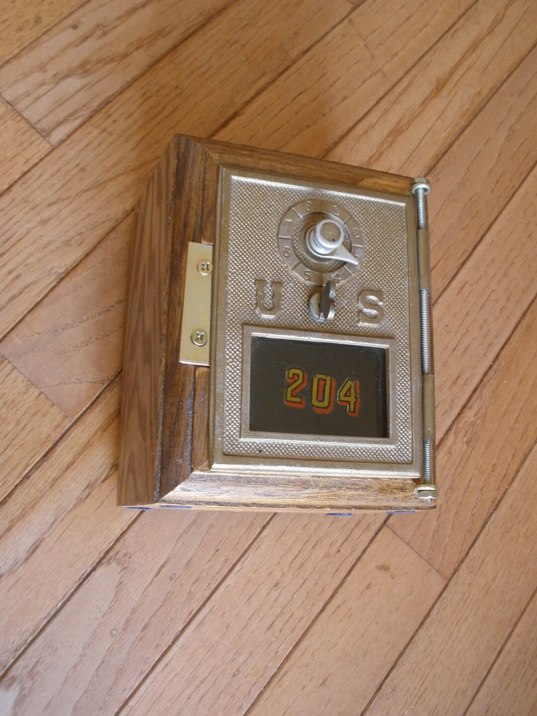 1960s Post Office MAILBOX Door Wood BANK BOX Collectible Retro ...
