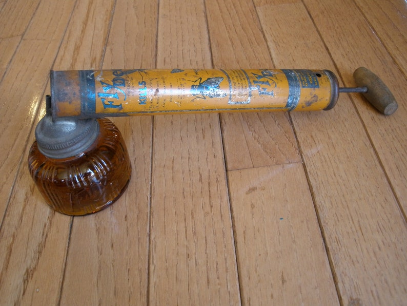 1940s FLY DED Insect SPRAYER & Original Amber Glass Bottle - Etsy