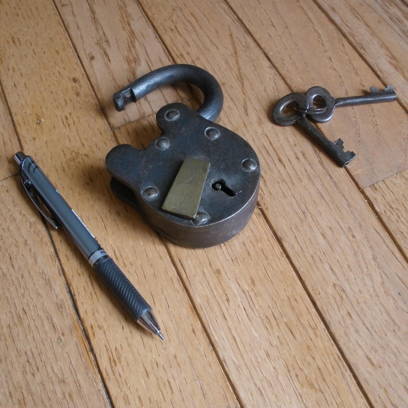 Antique Padlock and Key - Etsy
