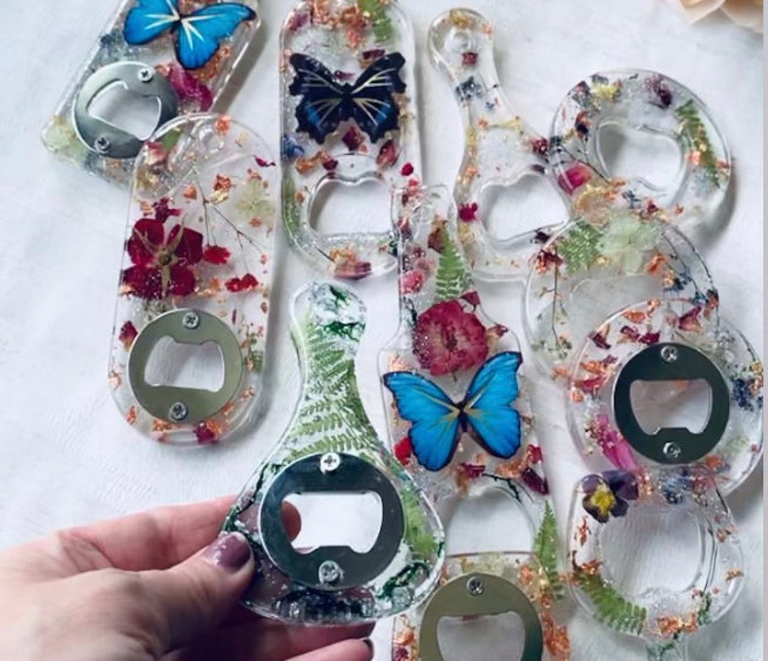 Resin Bottle Opener Floral Bartender Gift Drinkware Housewarming Groom ...