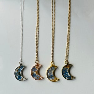 Resin Floral Moon Pendant - Etsy