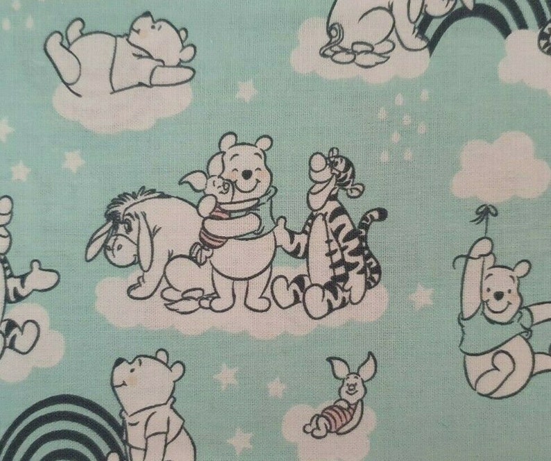 Winnie the Pooh Bear Fat Quarter 100% Cotton Fabric Nursery, Patchwork ...