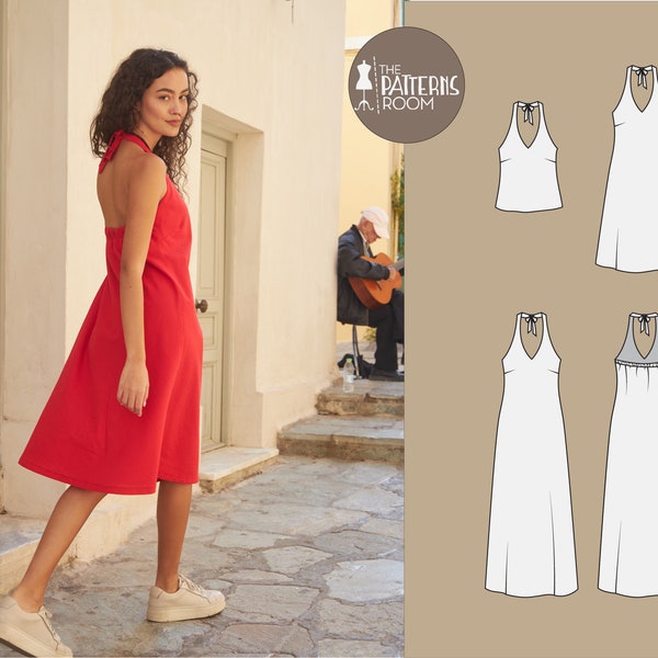 Halter Dress Pattern - Etsy