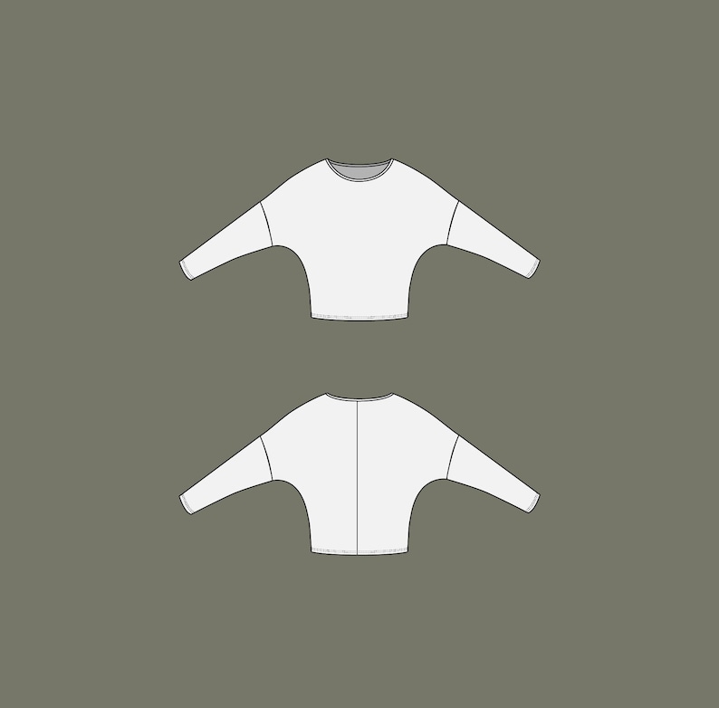 Dolman Sleeve Top Sewing Pattern: Batwing Blouse (sizes 10-18) (PDF ...