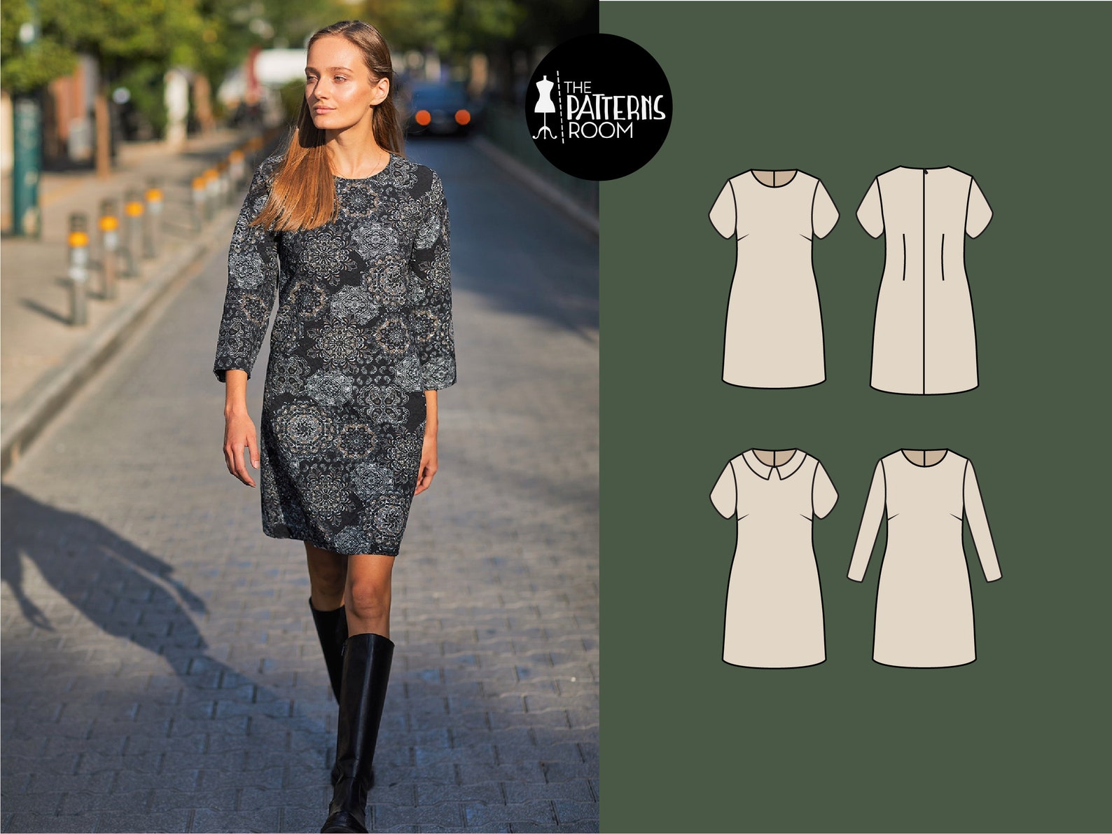 Shift Dress Pattern Sizes 10-18 PDF Shift Dress Sewing - Etsy