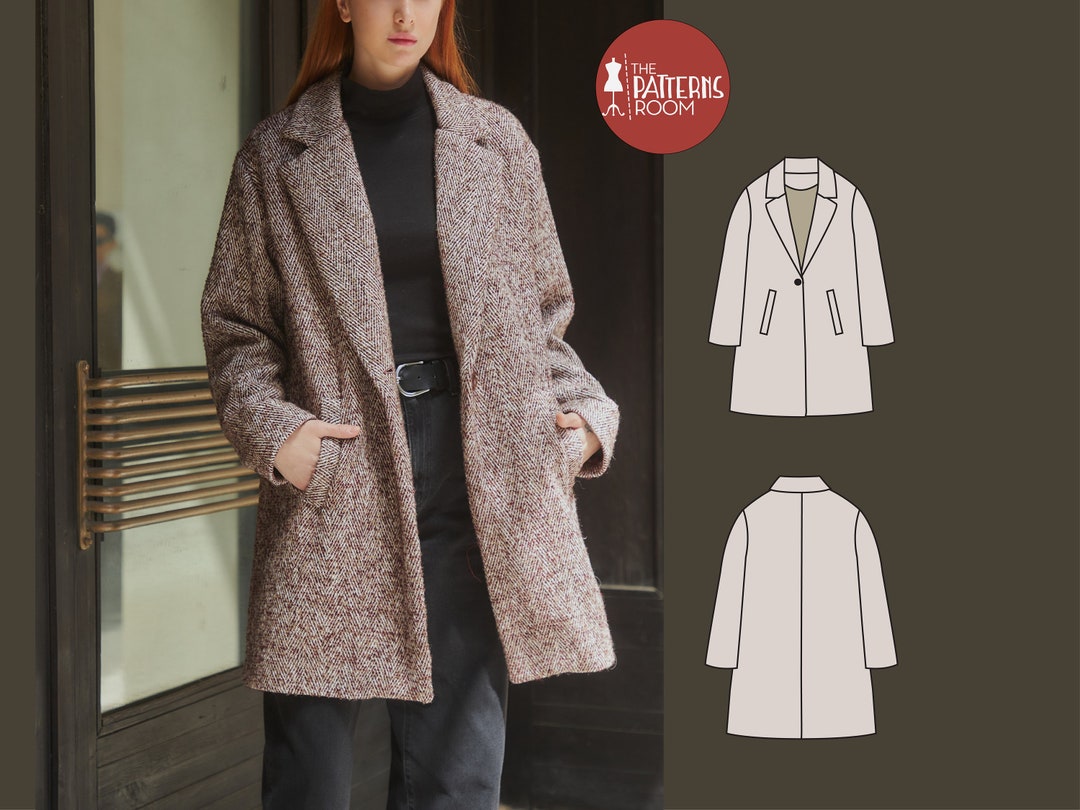 Coat Patterns for Women, PDF, Sizes 20-28, Oversized, Cosy Coat Pattern, Lined Coat Pattern ...