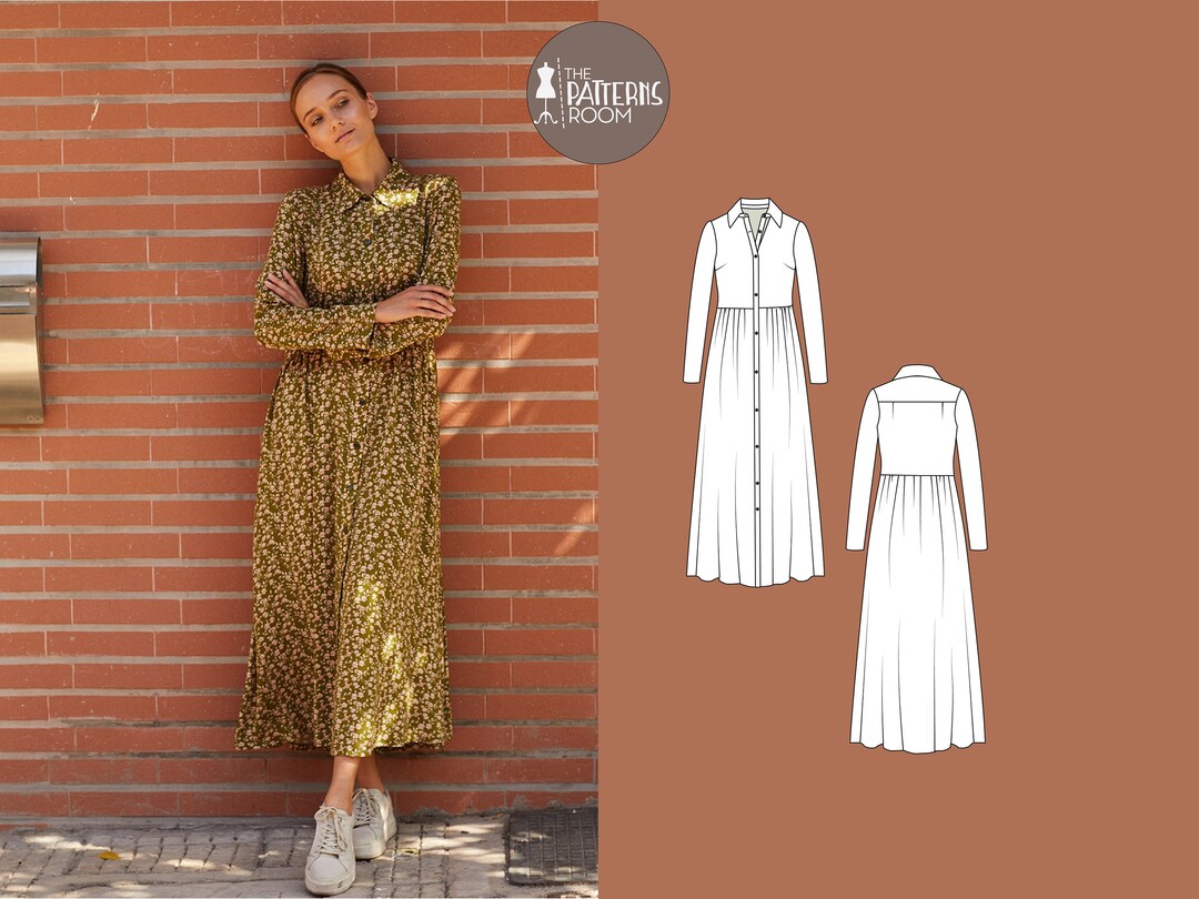 Dress Pattern, Sizes 10-18, PDF, Sewing Patterns for Women Dress, Dress ...