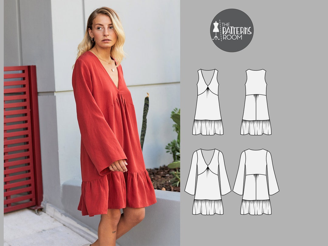 Dress Pattern, Sizes 20-28, PDF Sewing Patterns for Women, Dress Sewing ...