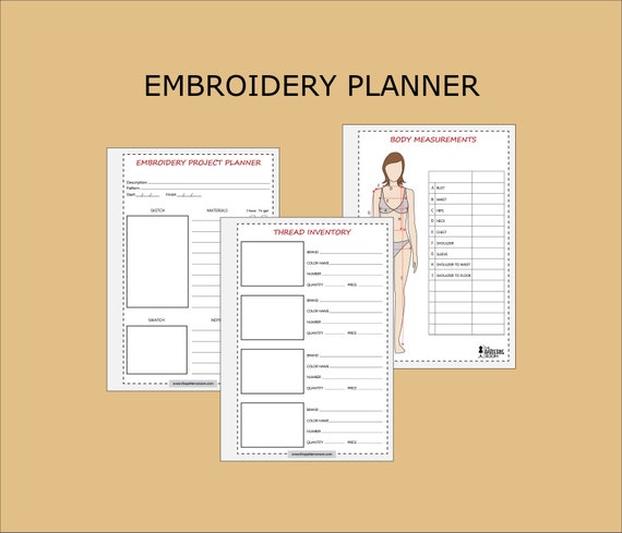 Embroidery Planner PDF Printable Planner Machine Embroidery | Etsy UK