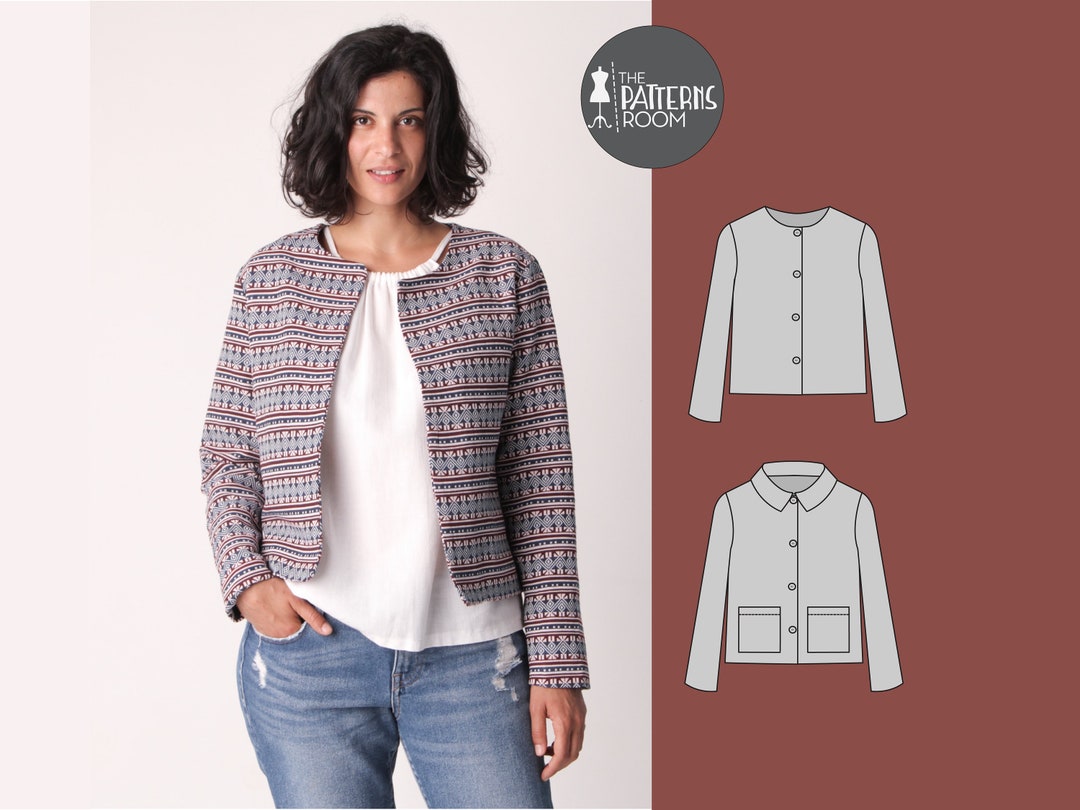 Jacket Pattern, PDF, Sizes 10-18, Sewing Pattern for Woman, Patron ...