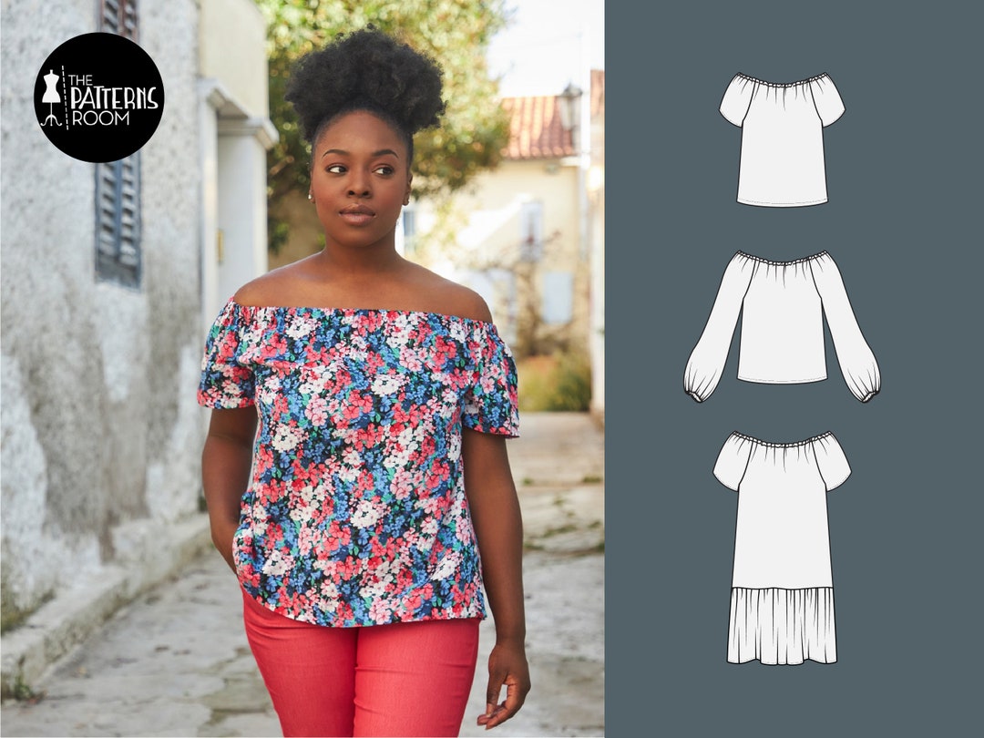 Off Shoulder Top Pattern, Sizes 10-18, Top Sewing Pattern, off the ...