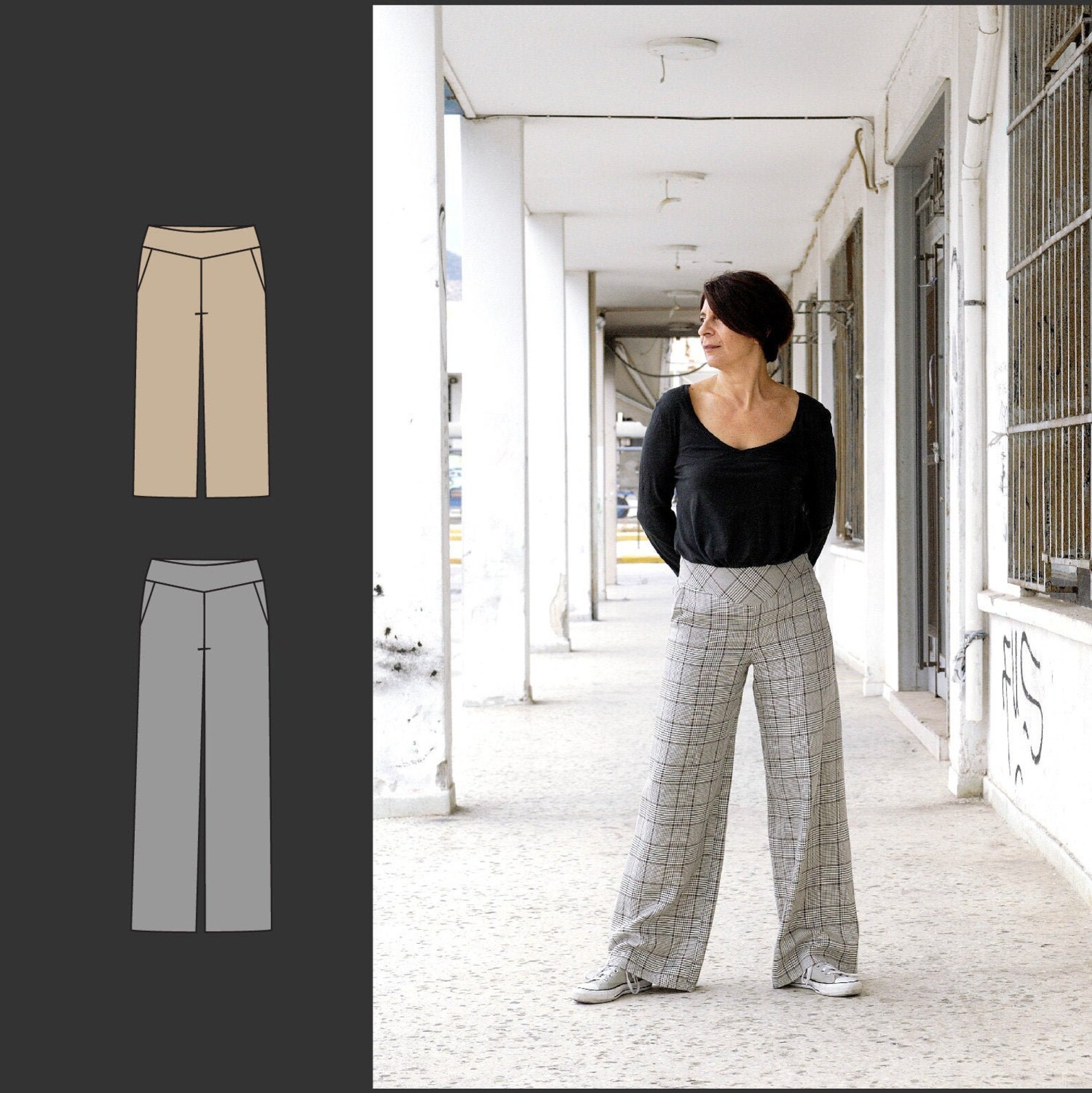 High Waisted Pants Pattern Wide Leg Pants Pattern Sewing | Etsy