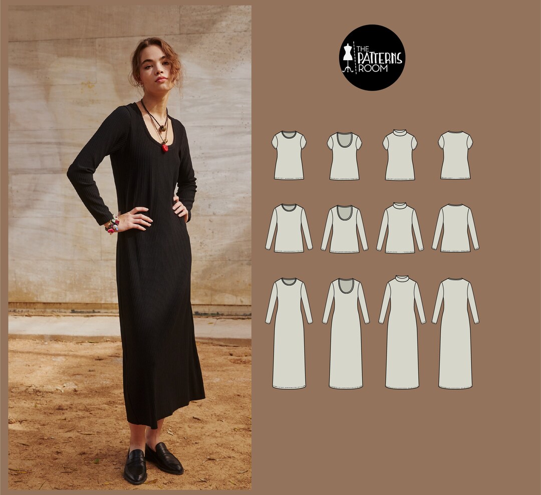 Knit Dress Sewing Pattern, Sizes 10-18, Sewing Patterns Dress, Dress ...