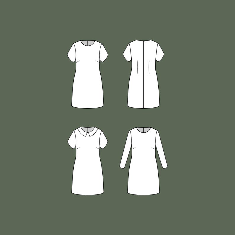 Shift Dress Pattern, Sizes 20-28, PDF, Shift Dress Sewing Pattern ...