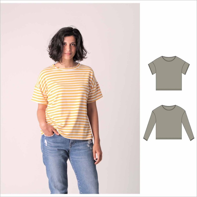 T-shirt pattern Tee pattern for knit fabrics Pdf Sewing | Etsy
