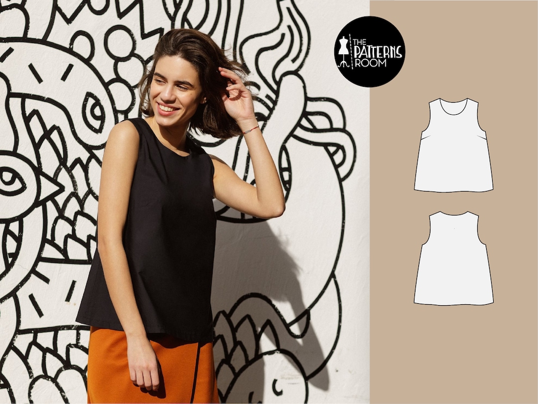 A-line Top Sewing Pattern for Women: Sleeveless Blouse (sizes 10-18 ...