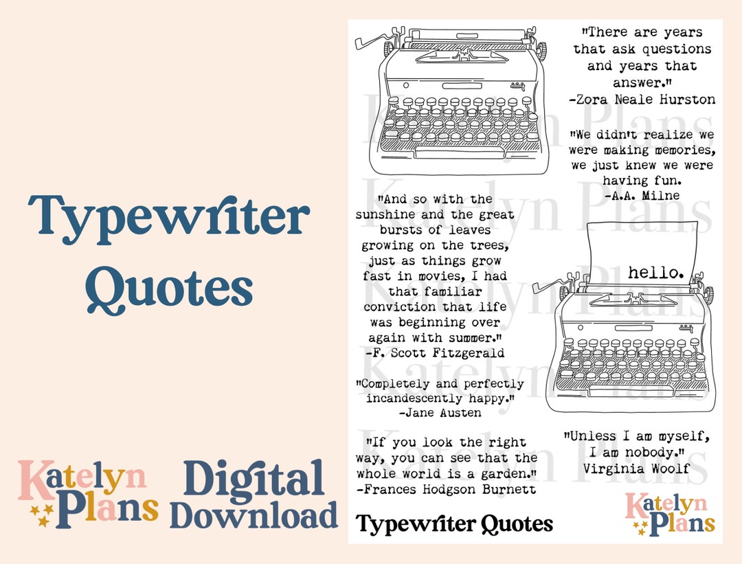 Typewriter Quotes Digital Download Planner Stickers - Etsy