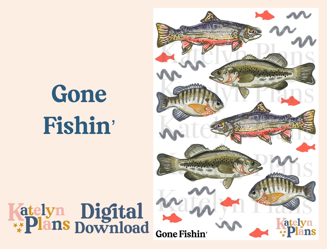 Gone Fishin’ Printable Planner Stickers (digital Download) - Etsy