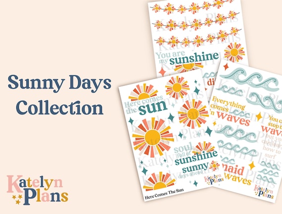 Sunny Days Collection Planner Stickers physical Stickers - Etsy