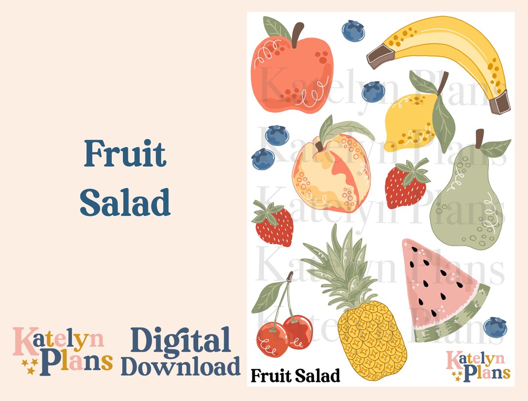 Fruit Salad Printable Planner Stickers (digital Download) - Etsy