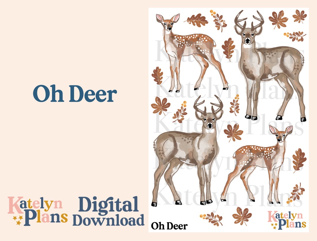 Oh Deer Printable Planner Stickers (digital Download) - Etsy